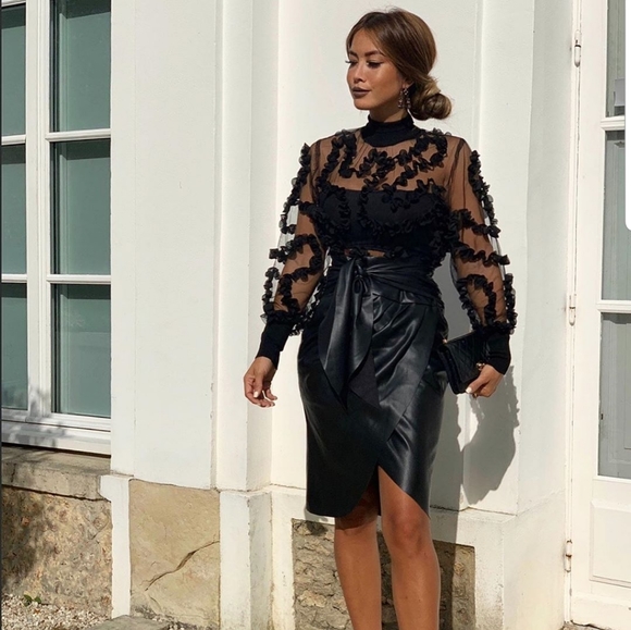 Zara | Tops | Zara Semi Sheer Turtleneck Top | Poshmark